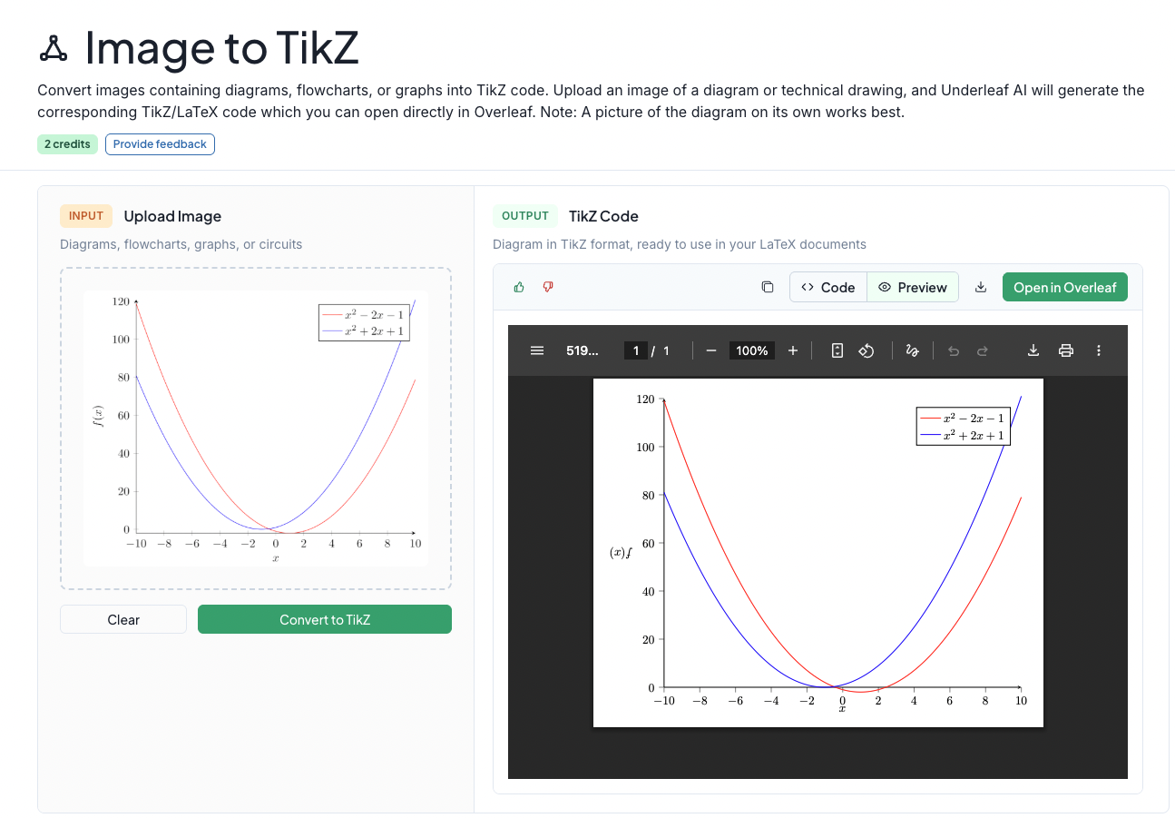 Image to TikZ Converter - Underleaf